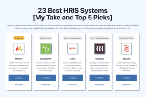 23 Best HRIS Systems of 2022 [My Take and Top 5 Picks] - ForssInc